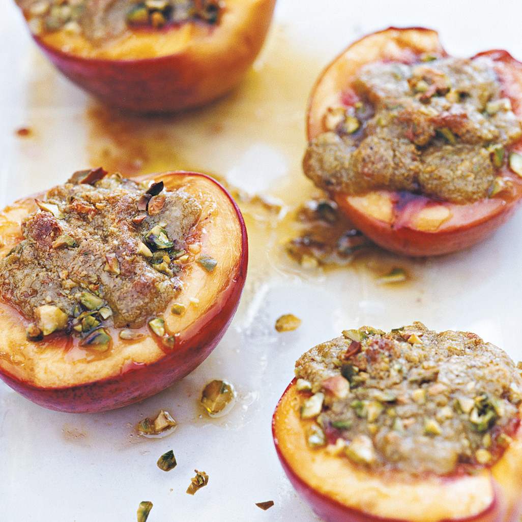 Baked Nectarines With Pistachios