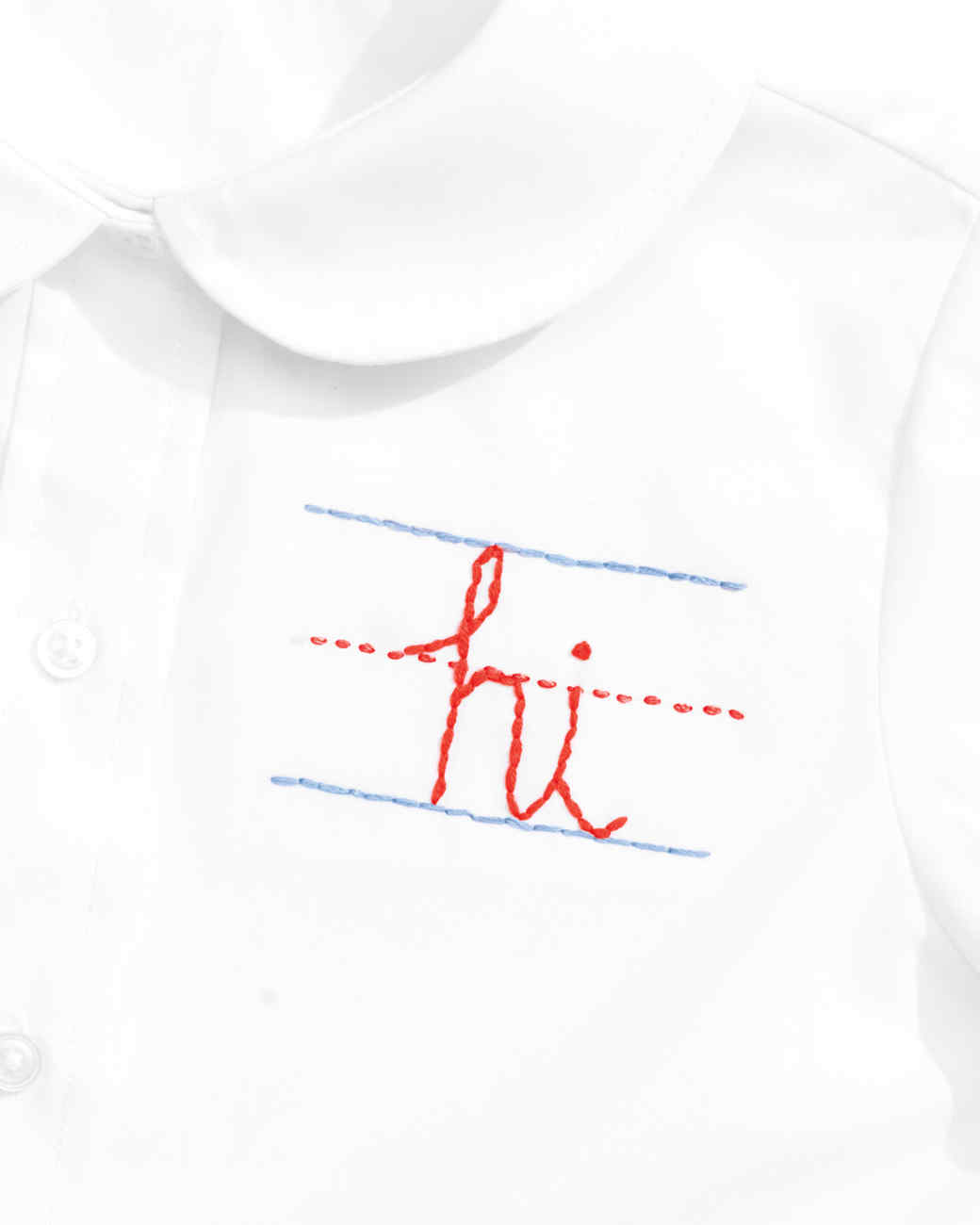 Embroidered Shirt with Cursive Letters | Martha Stewart